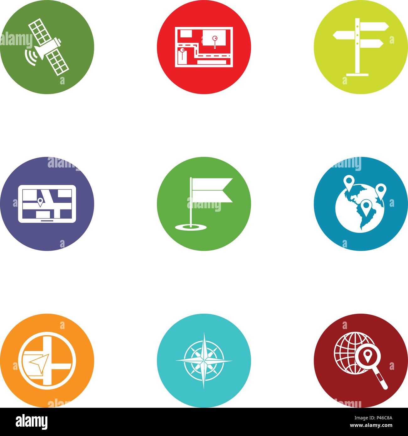 Satellite interference icons set, flat style Stock Vector Image & Art ...