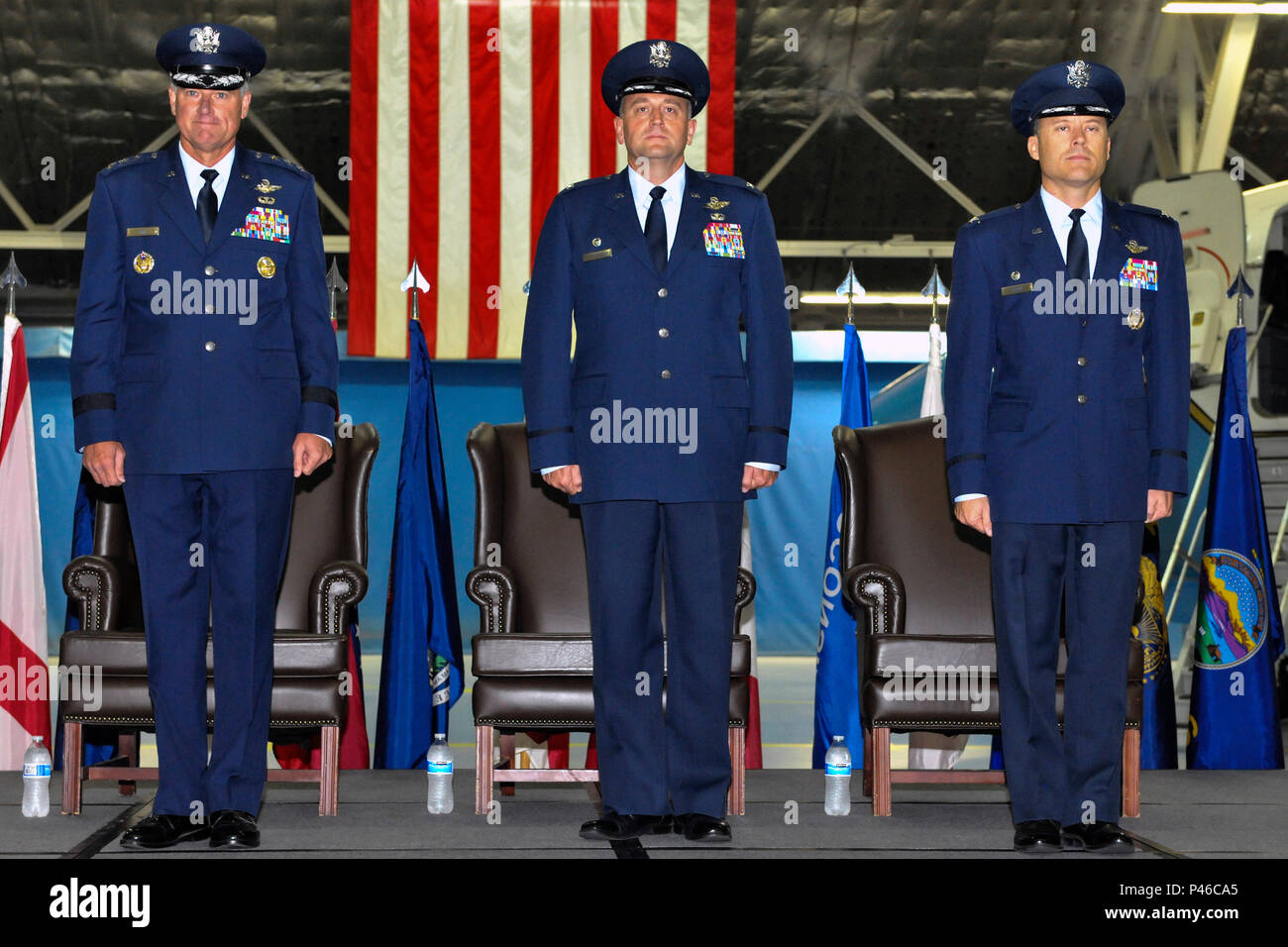 Lt. Gen. Samuel D. Cox, 18th Air Force commander; Col. John C. Millard ...