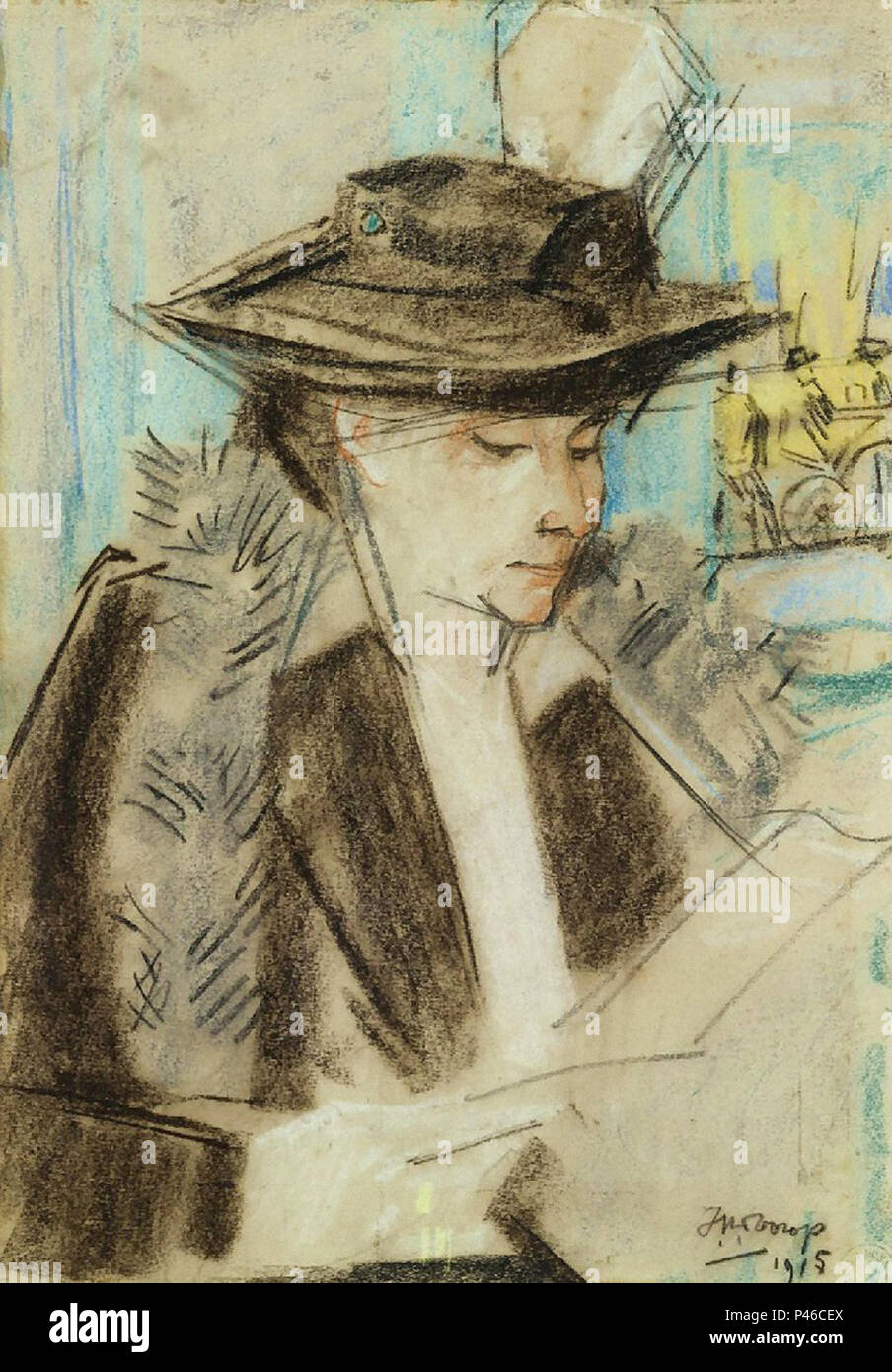 Toorop Jan - an Elegant Lady Reading Stock Photo - Alamy