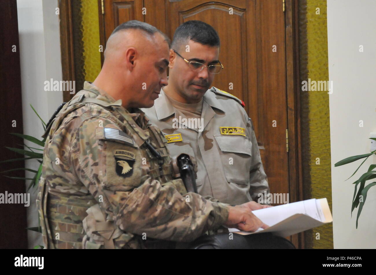U.S. Army Lt. Col. Christopher Brown, left, commander of the 526th ...
