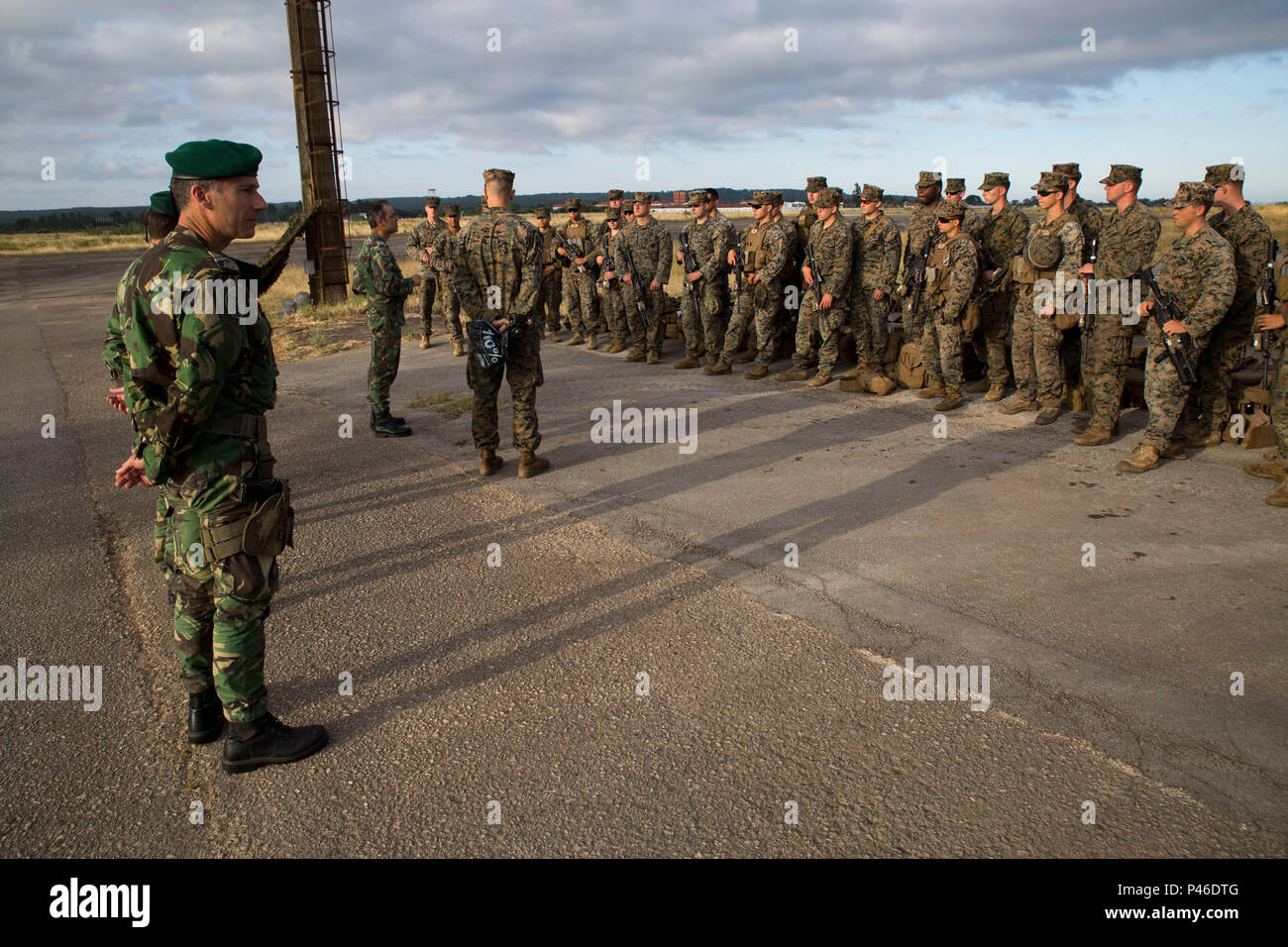 Leadership from the Portuguese military speak with U.S. Marines with ...