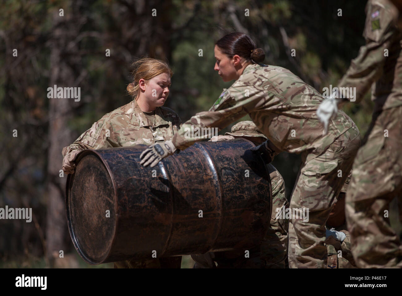 U.K. Soldiers Lt. Danielle Ashton and Cpl. Liz Devaney of the 154th ...