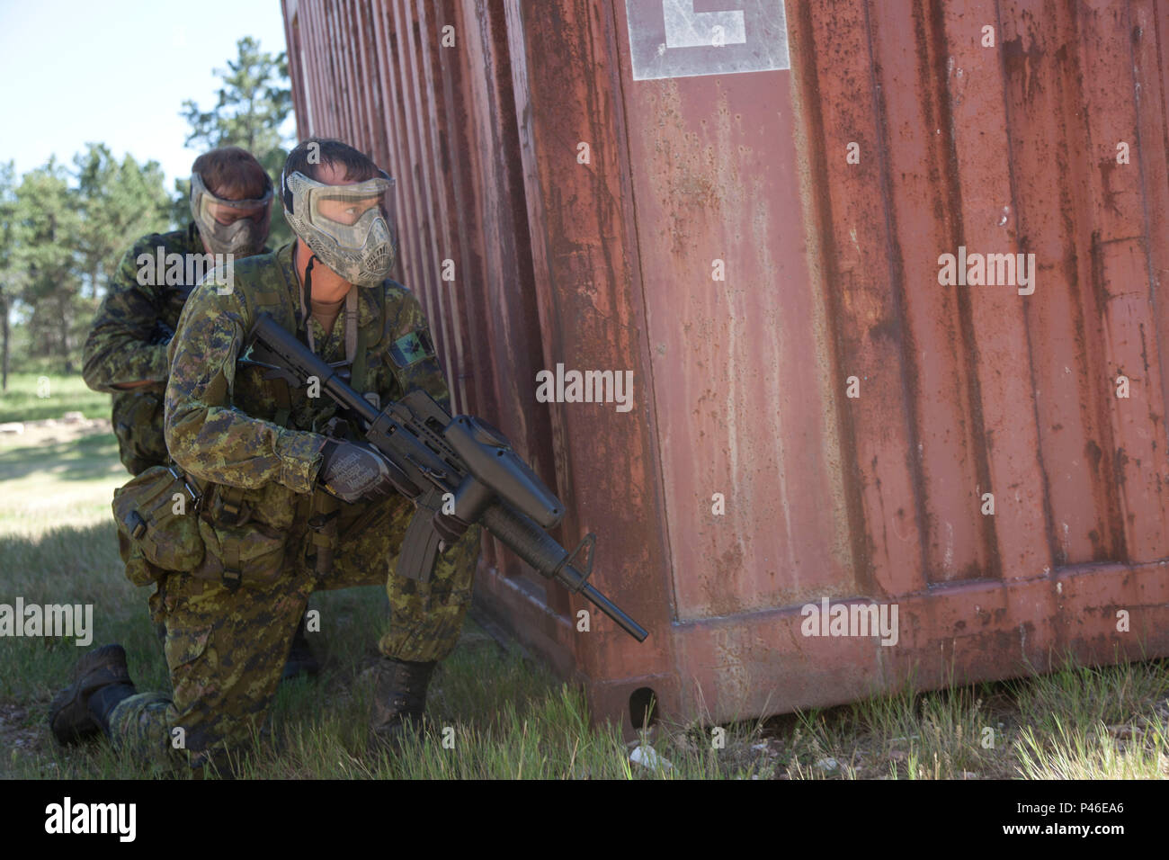 Canadian Army Soldiers pull security as part of Golden Coyote 2016 ...