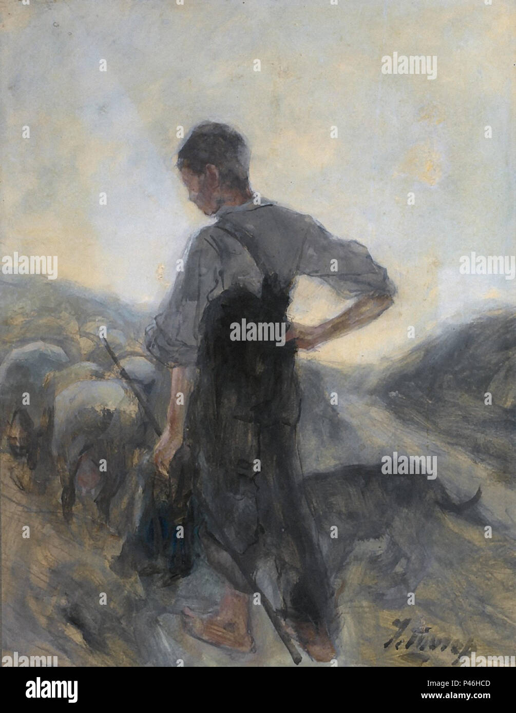 Toorop Jan - Shepherd and His Flock Stock Photo - Alamy