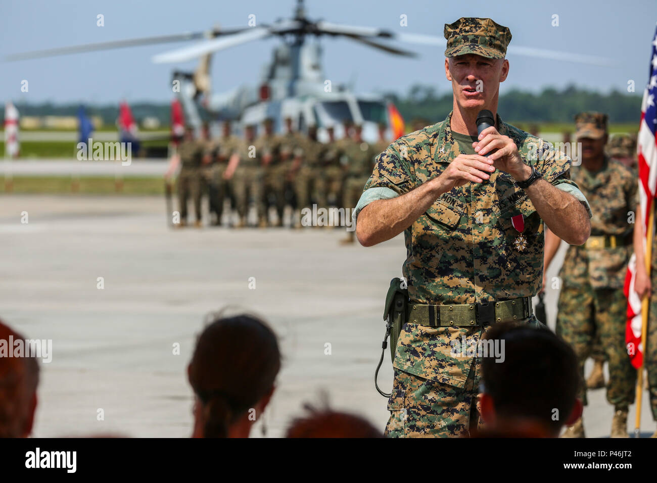 Col. Timothy M. Salmon, outgoing commanding officer, Marine Corps Air ...