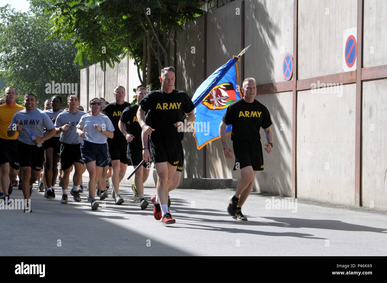 Maj. Gen. Gordon “Skip” B. Davis, Jr. leads a formation of Soldiers ...
