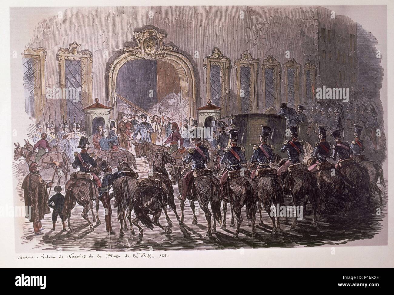 MADRID-SALIDA DE NARVAEZ DE PLAZA DE LA VILLA 1850. Location: MUSEO DE ...