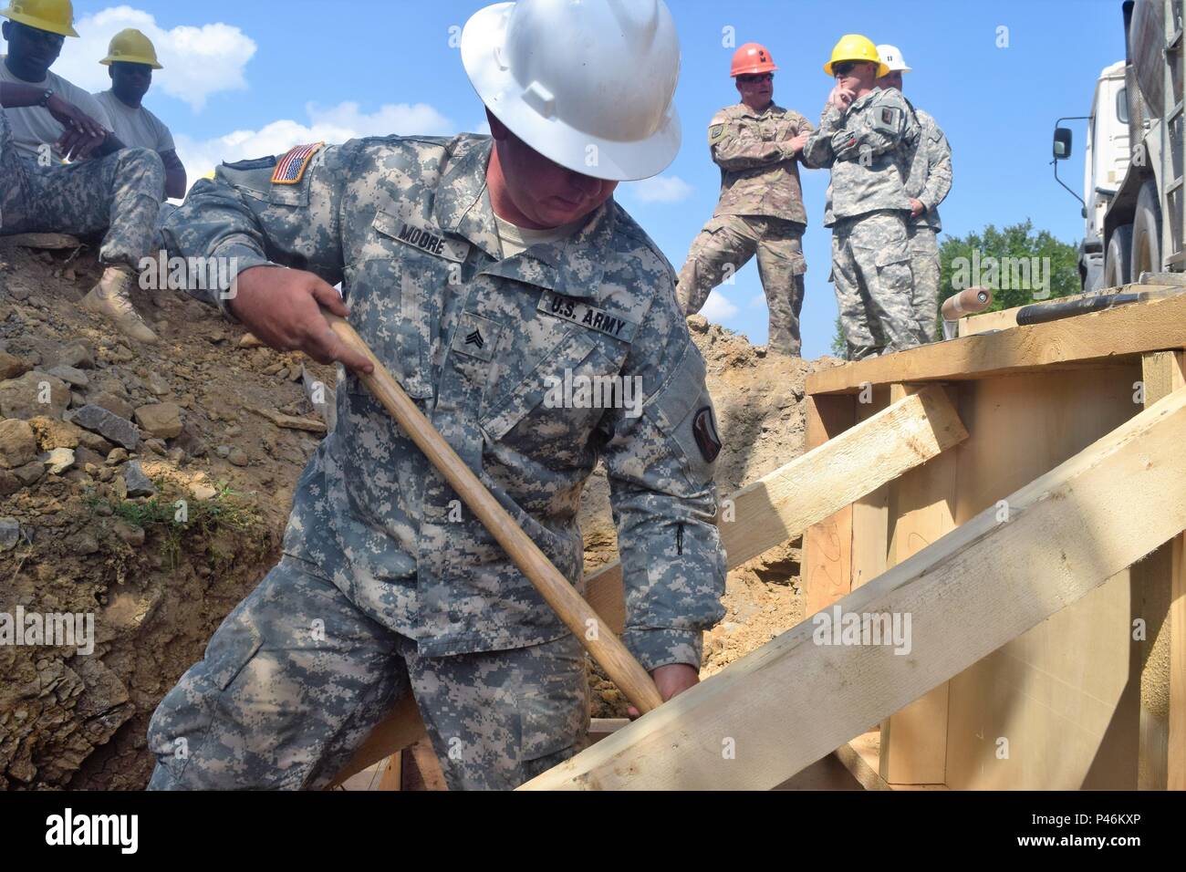 Sergeant Moore, an engineer with the 168th Engineer Brigade ...