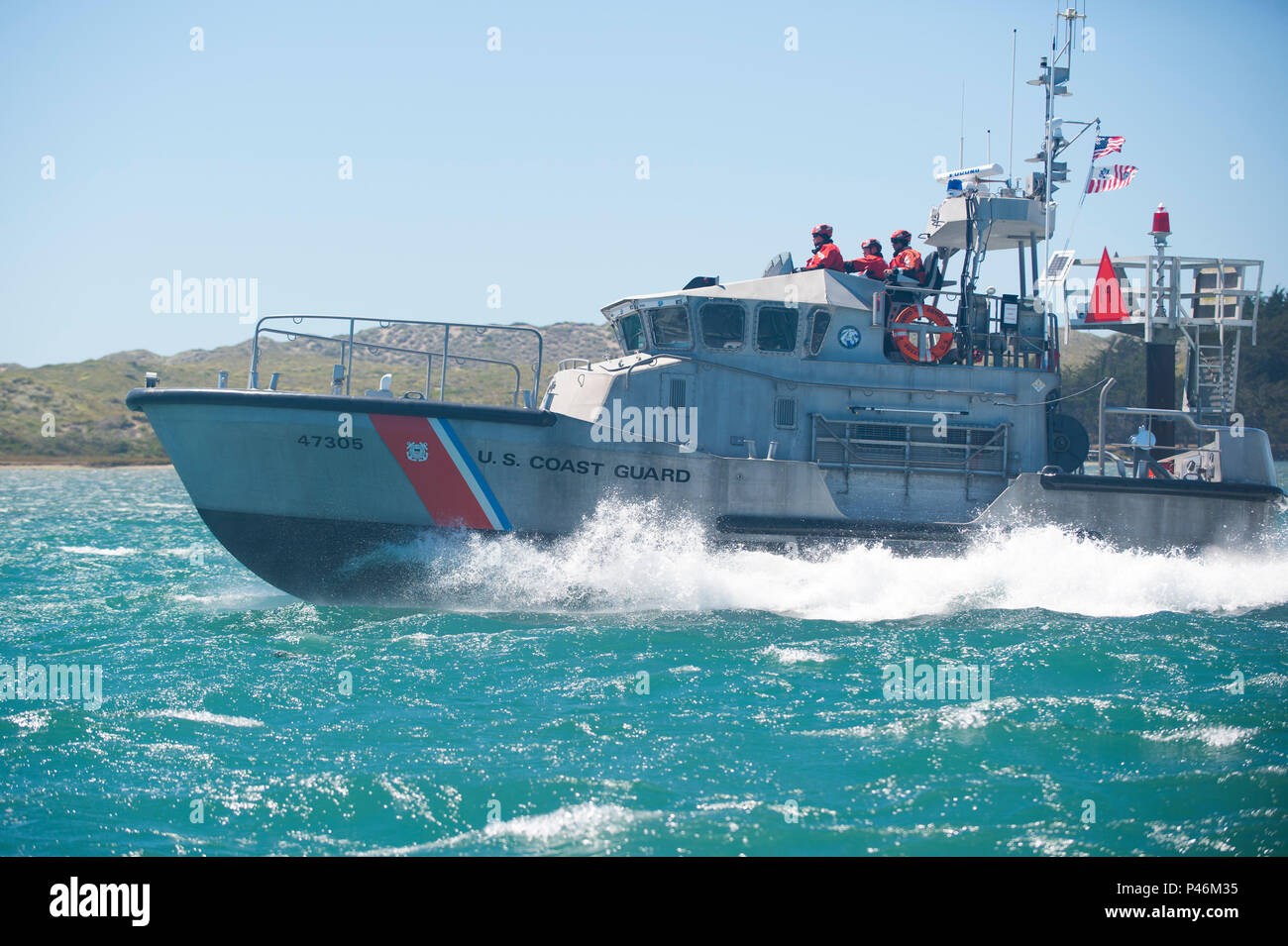 Coast Guard Station Bodega Bay crewmembers aboard a 47-foot Motor ...