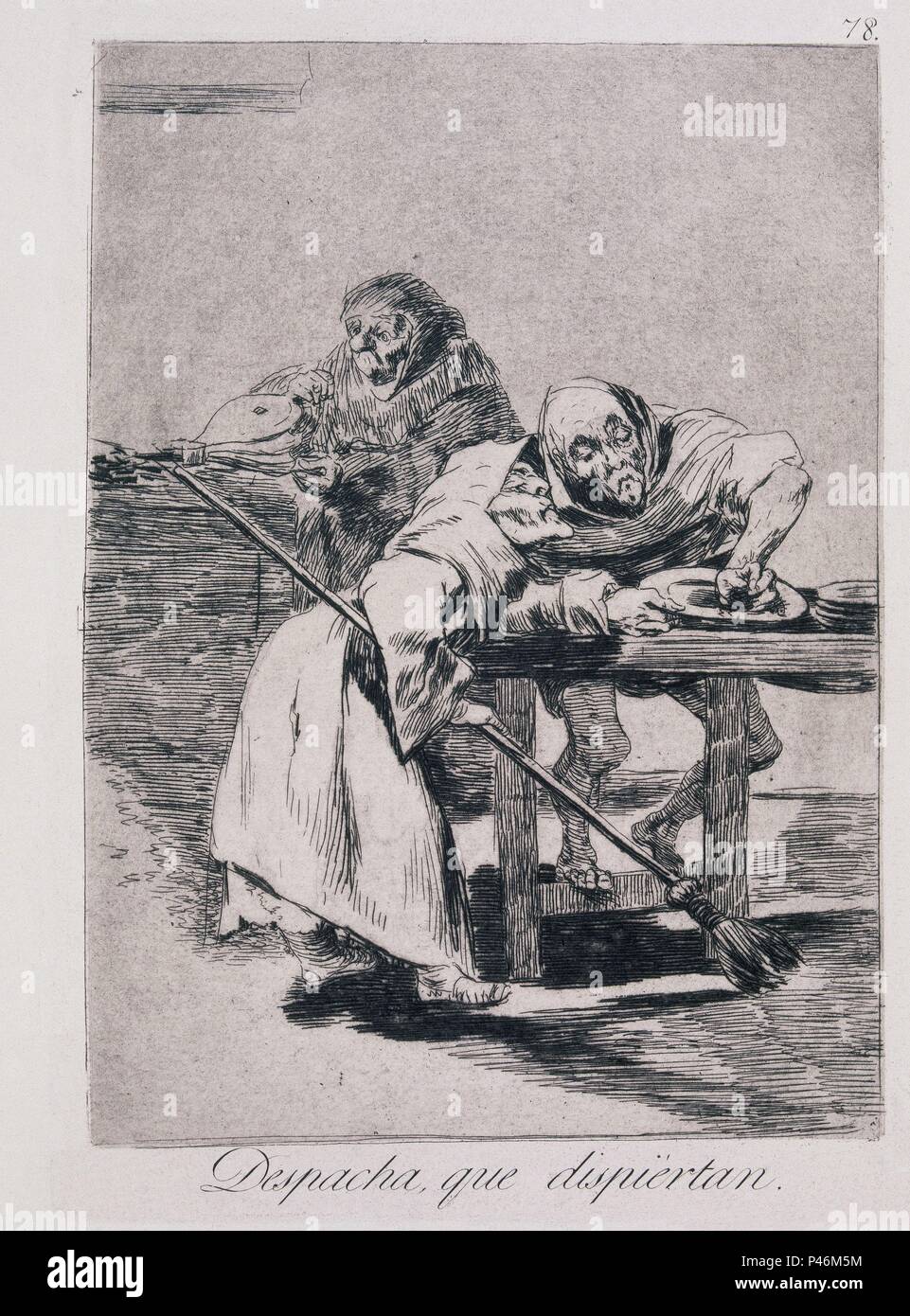 The Caprices, plate 78. 'Be quick, they are waking up (Despacha, que ...