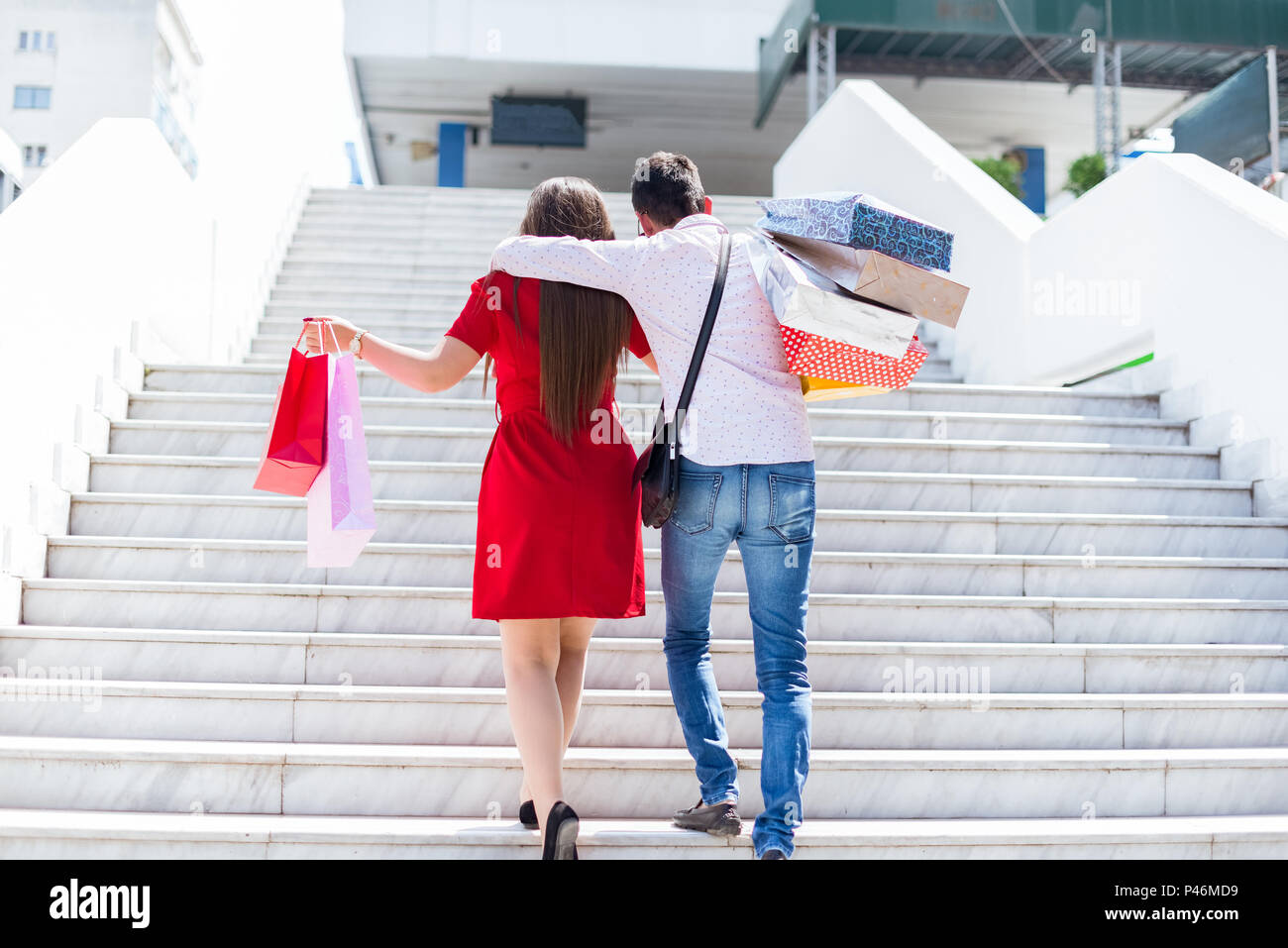 Shopping In The Down Town Romantic Couple Having Fun On The Macedonian