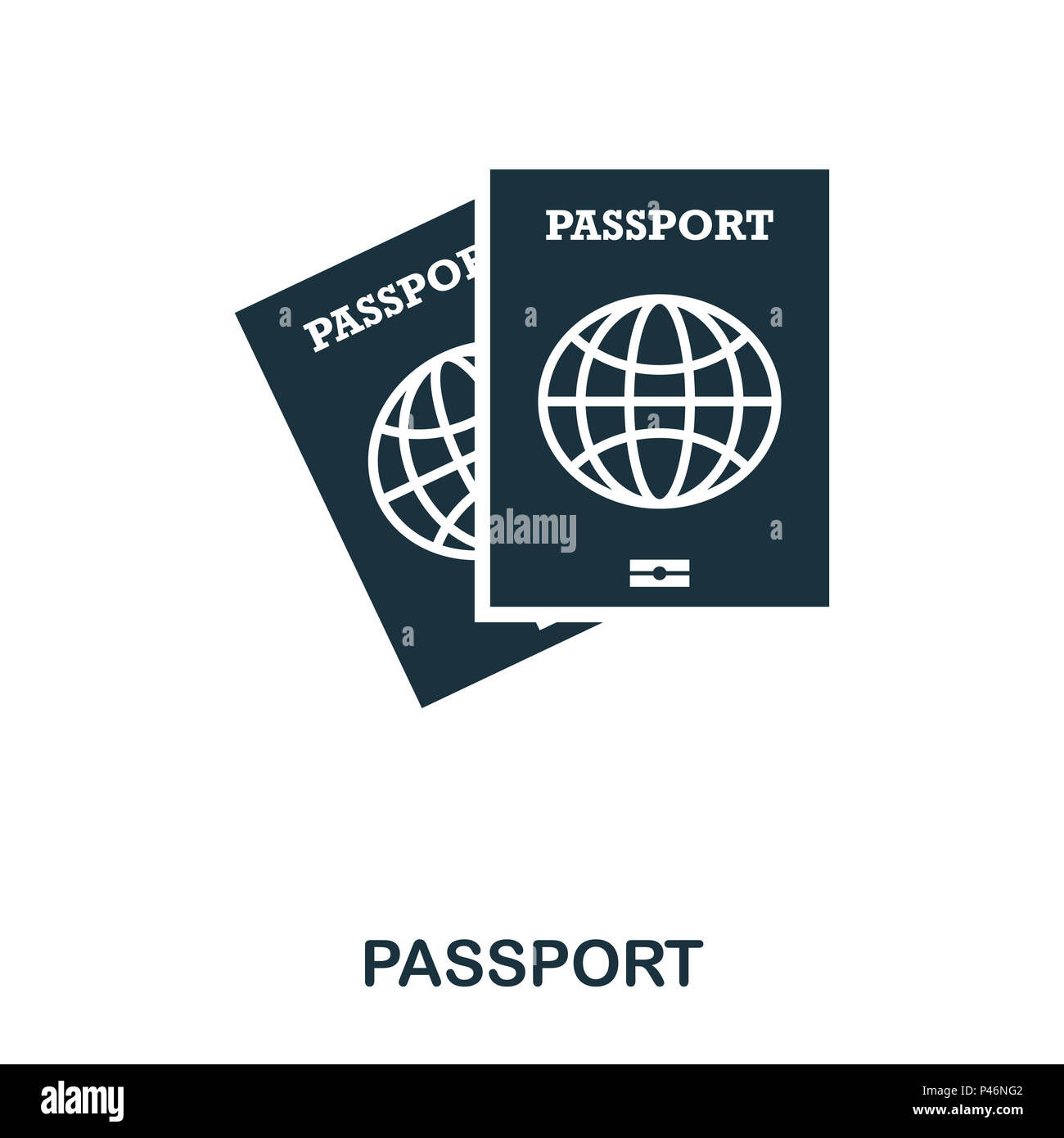 Passport icon. Mobile app, printing, web site icon. Simple element sing ...