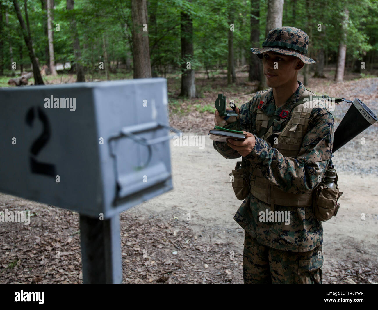 Candidates with Charlie Company, Officer Candidate School (OCS) conduct ...