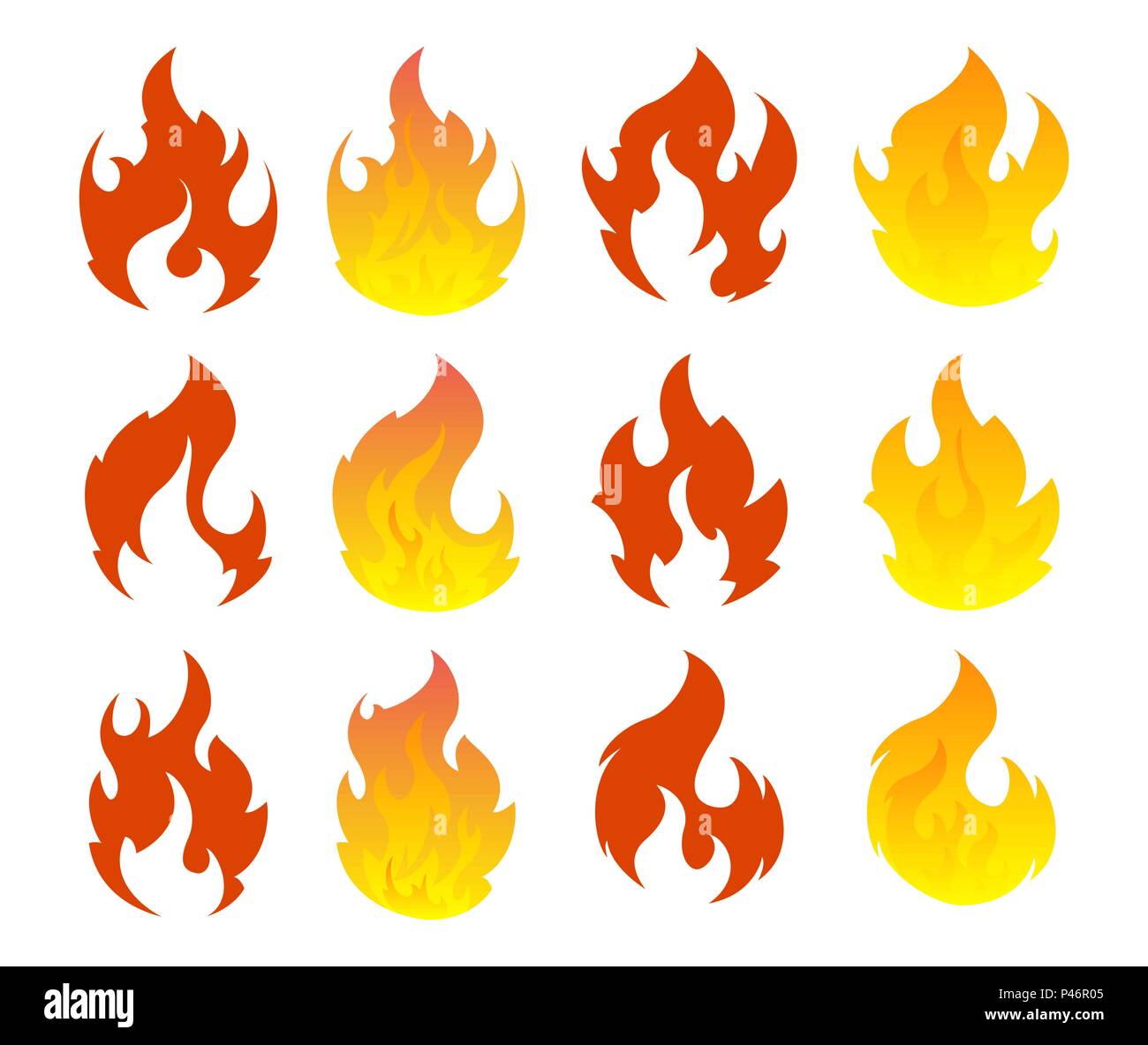 Fire icon set. Design element Stock Vector Image & Art - Alamy