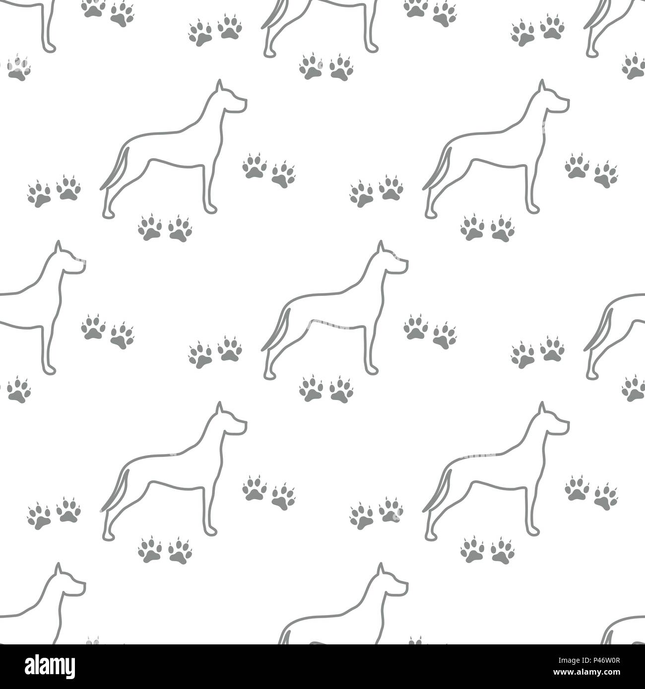 Vector animal tracks Black and White Stock Photos & Images - Alamy