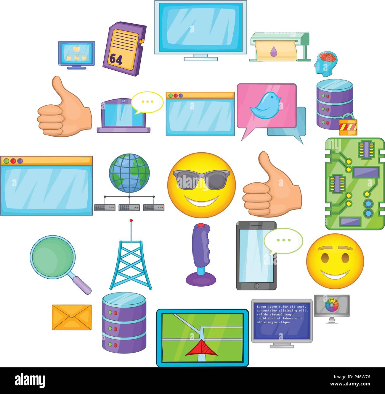 Memory array icons set, cartoon style Stock Vector Image & Art - Alamy