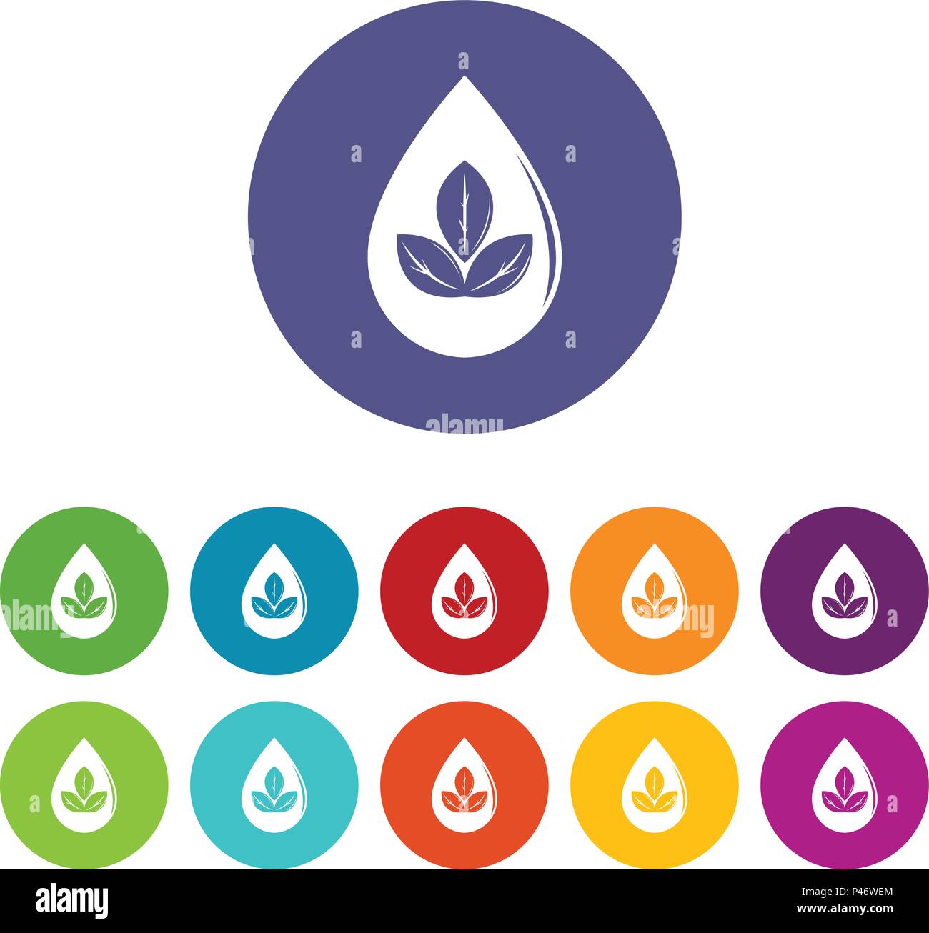 Drop eco icons set vector color Stock Vector Image & Art - Alamy