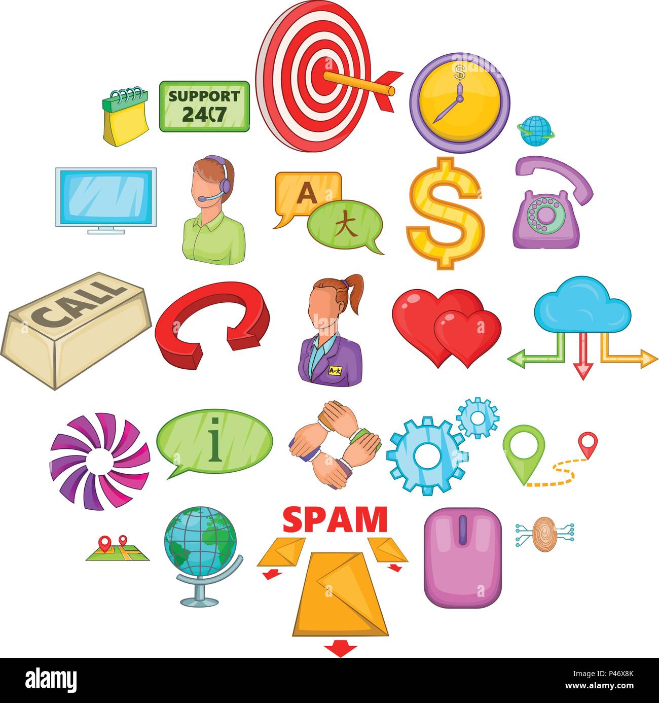 Network Connection Icons Set Cartoon Style Stock Vector Image And Art