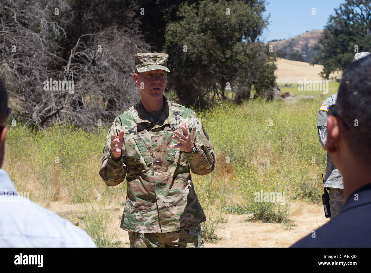 91st Training Division Commander, Brig. Gen. Christopher Gentry, briefs ...