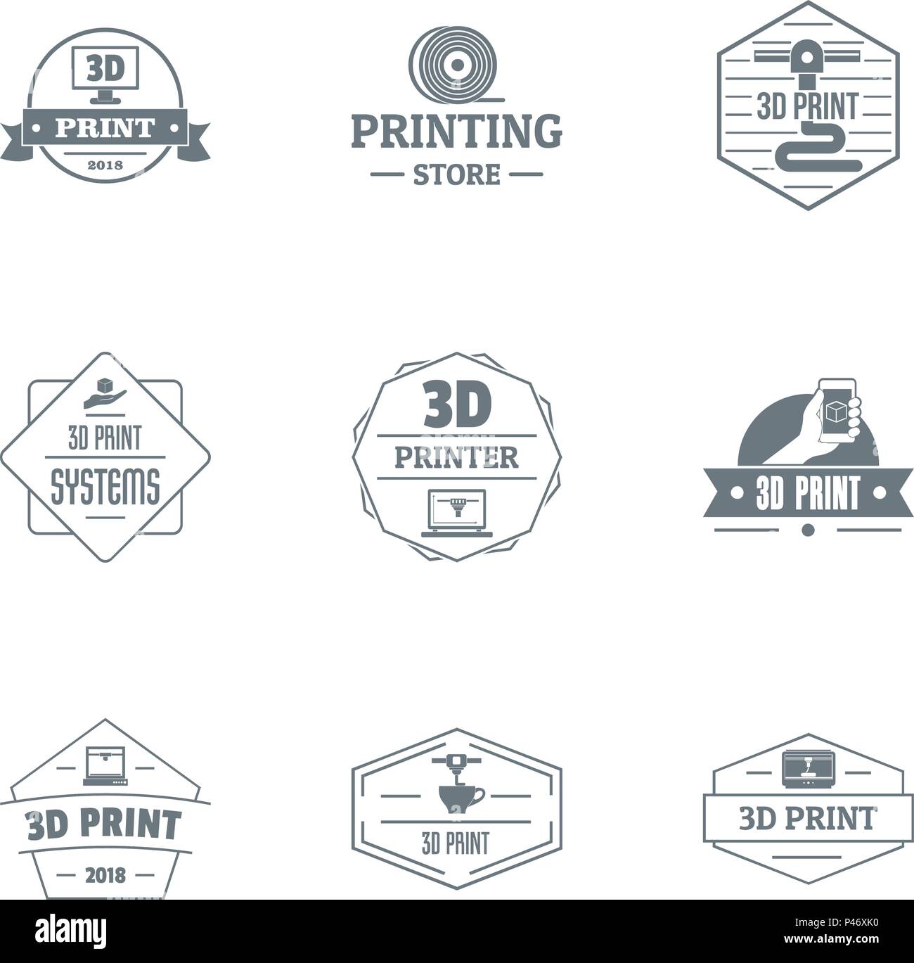 System logo set, simple style Stock Vector Image & Art - Alamy