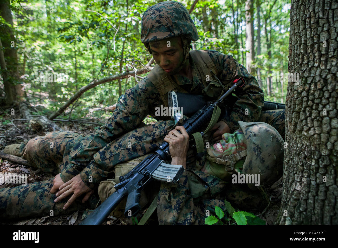 Candidates with Delta Company, Officer Candidate School (OCS) conduct ...
