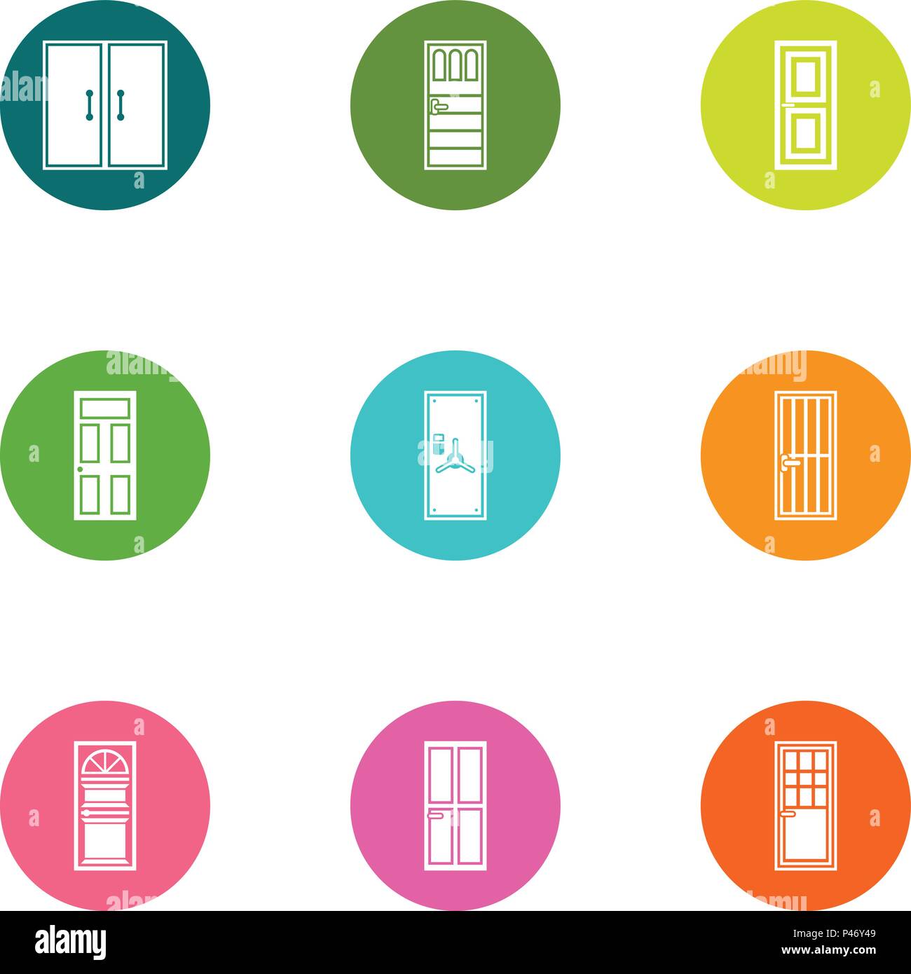 Entry icons set, flat style Stock Vector Image & Art - Alamy