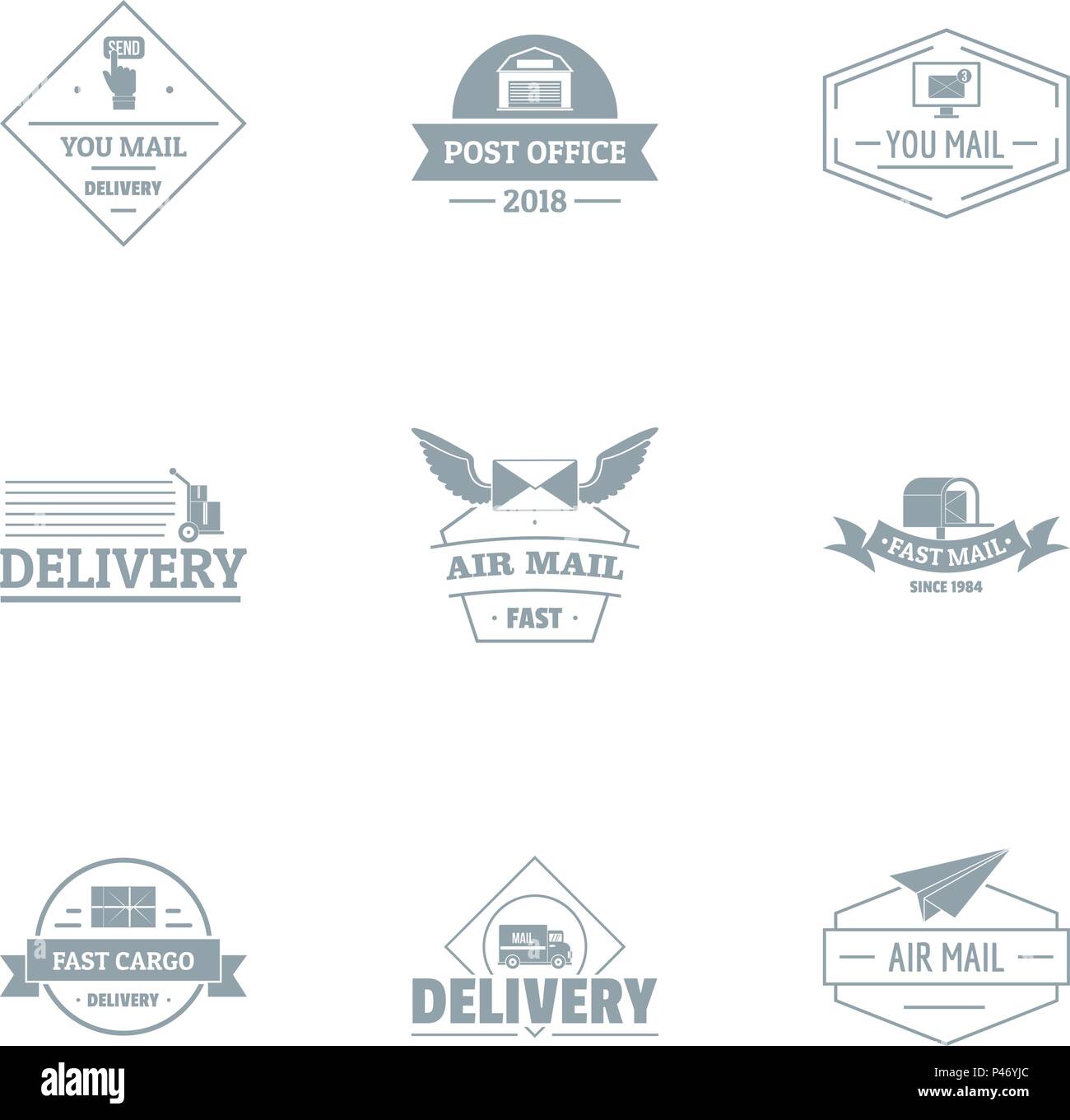 Quick delivery logo set, simple style Stock Vector Image & Art - Alamy
