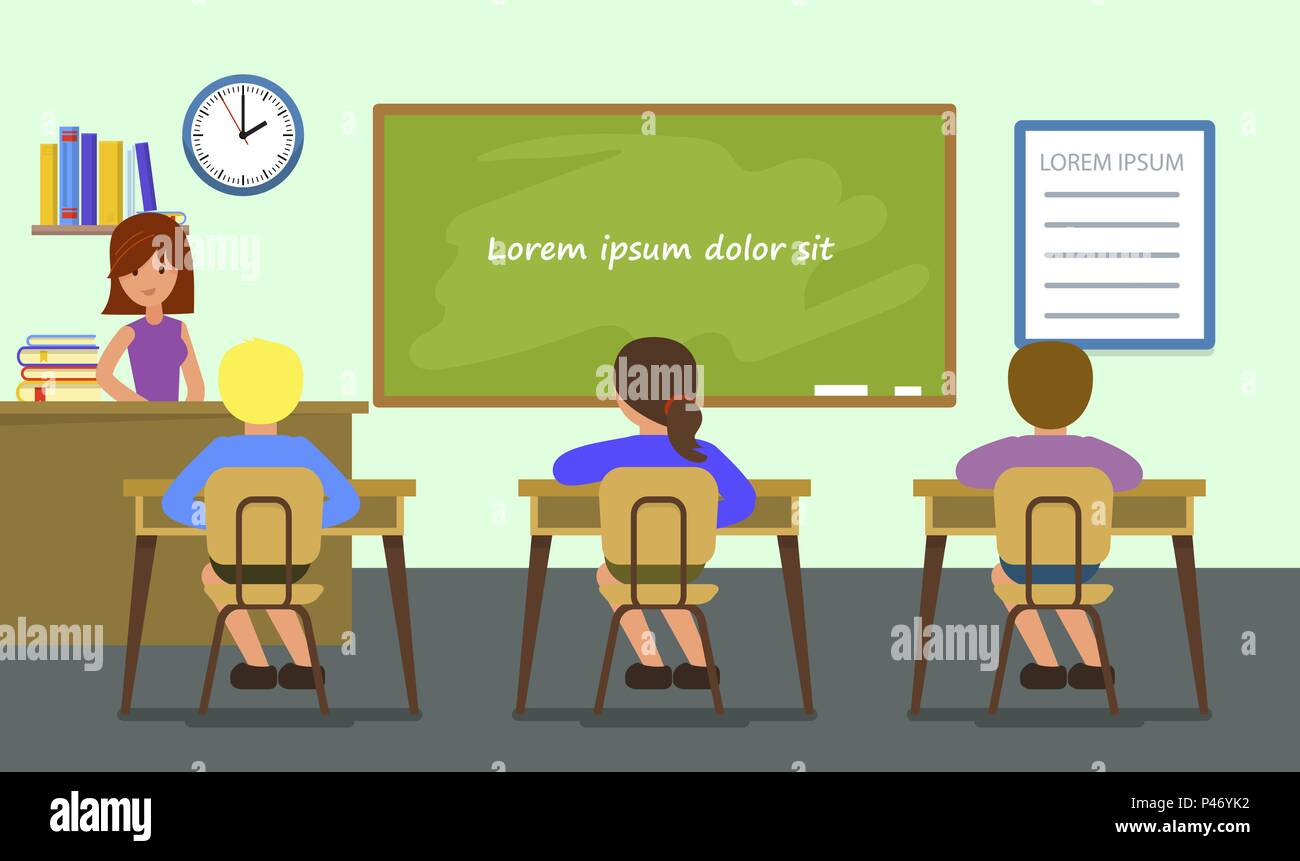 Classroom lesson background, flat style Stock Vector Image & Art - Alamy