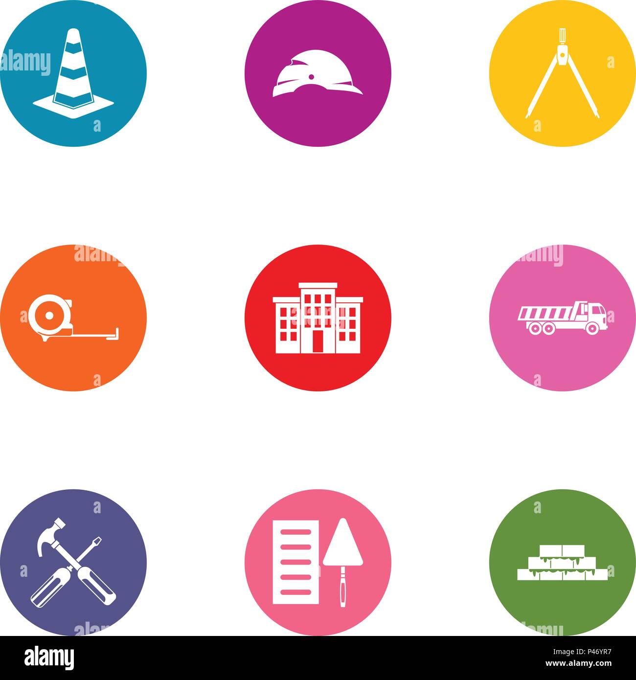 Establishment icons set, flat style Stock Vector Image & Art - Alamy