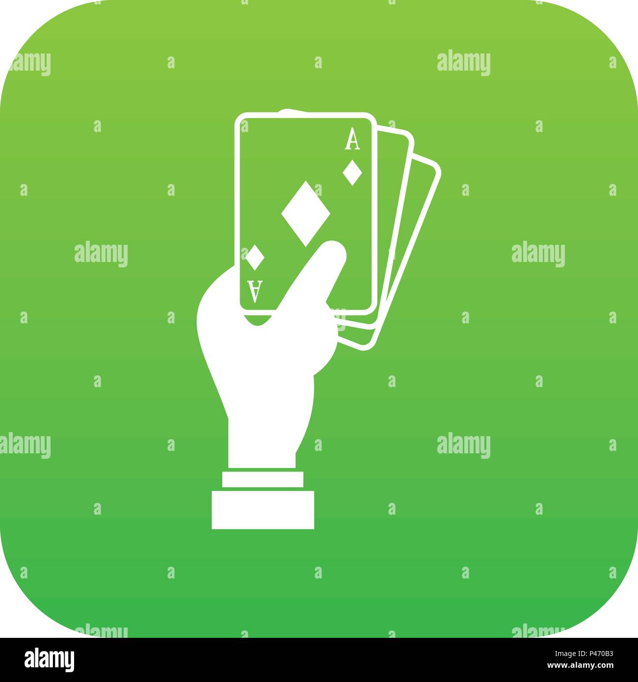 Hand holding playing cards icon digital green Stock Vector Image & Art ...