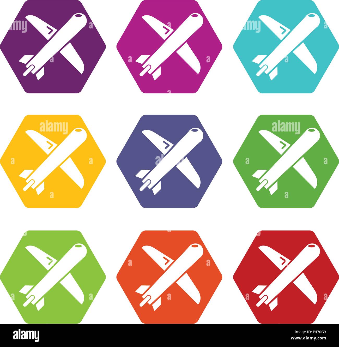 Plane icons set 9 vector Stock Vector Image & Art - Alamy