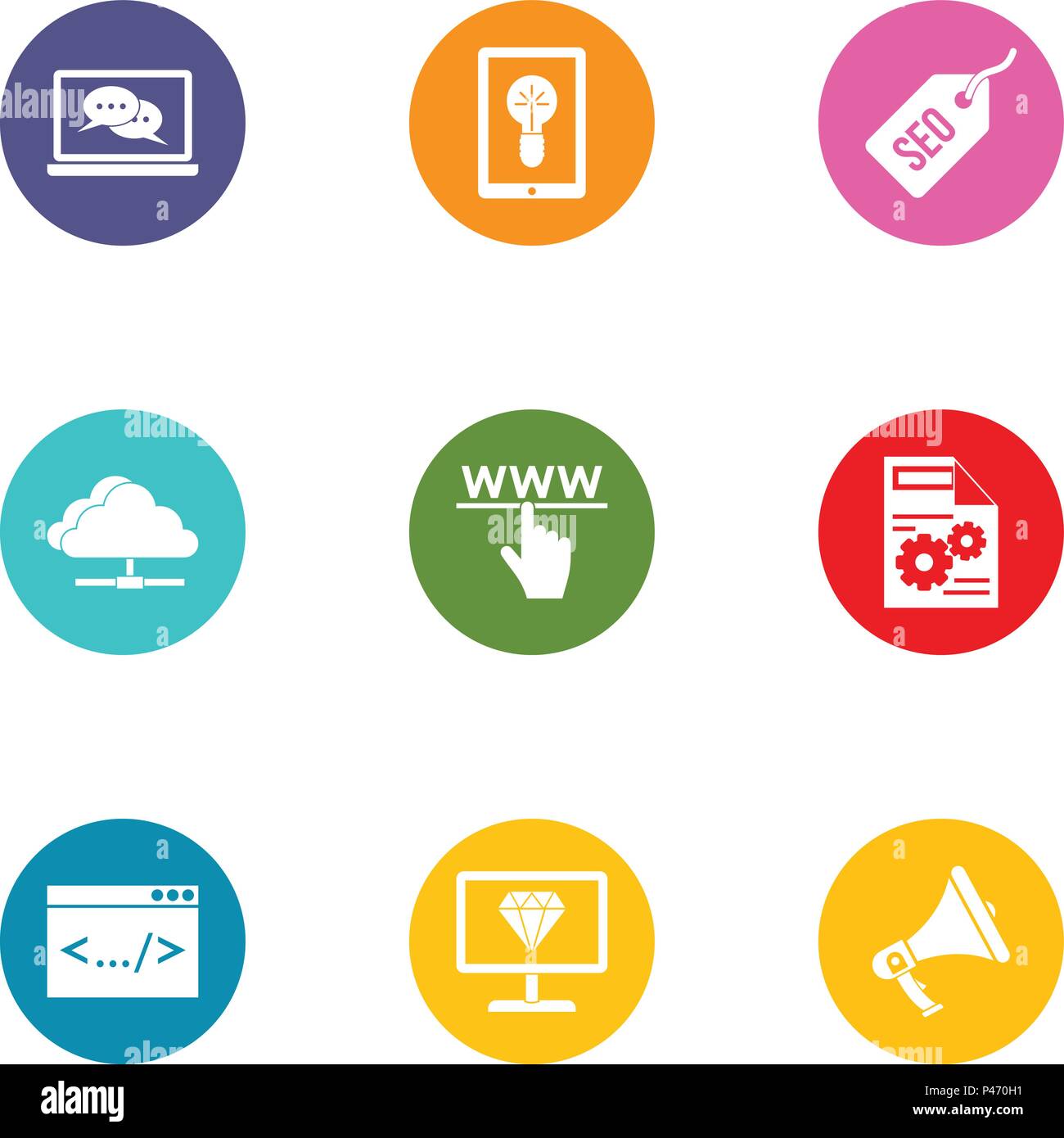 Remote machine icons set, flat style Stock Vector Image & Art - Alamy