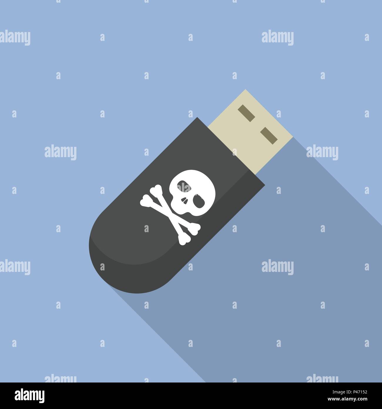 Virus usb flash icon, flat style Stock Vector Image & Art - Alamy