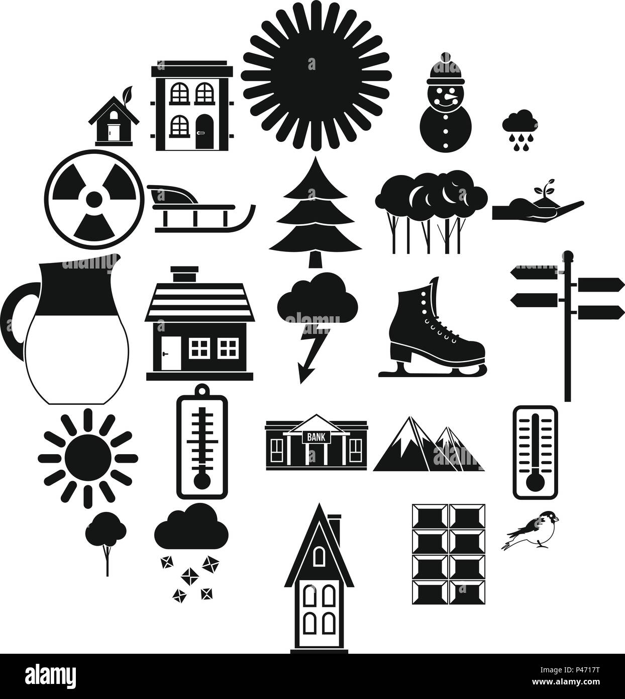 Chalet icons set, simple style Stock Vector Image & Art - Alamy