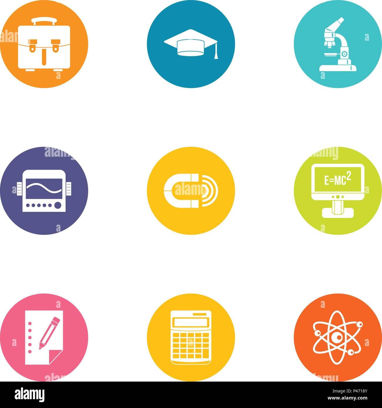 Scientific examination icons set, flat style Stock Vector Image & Art ...
