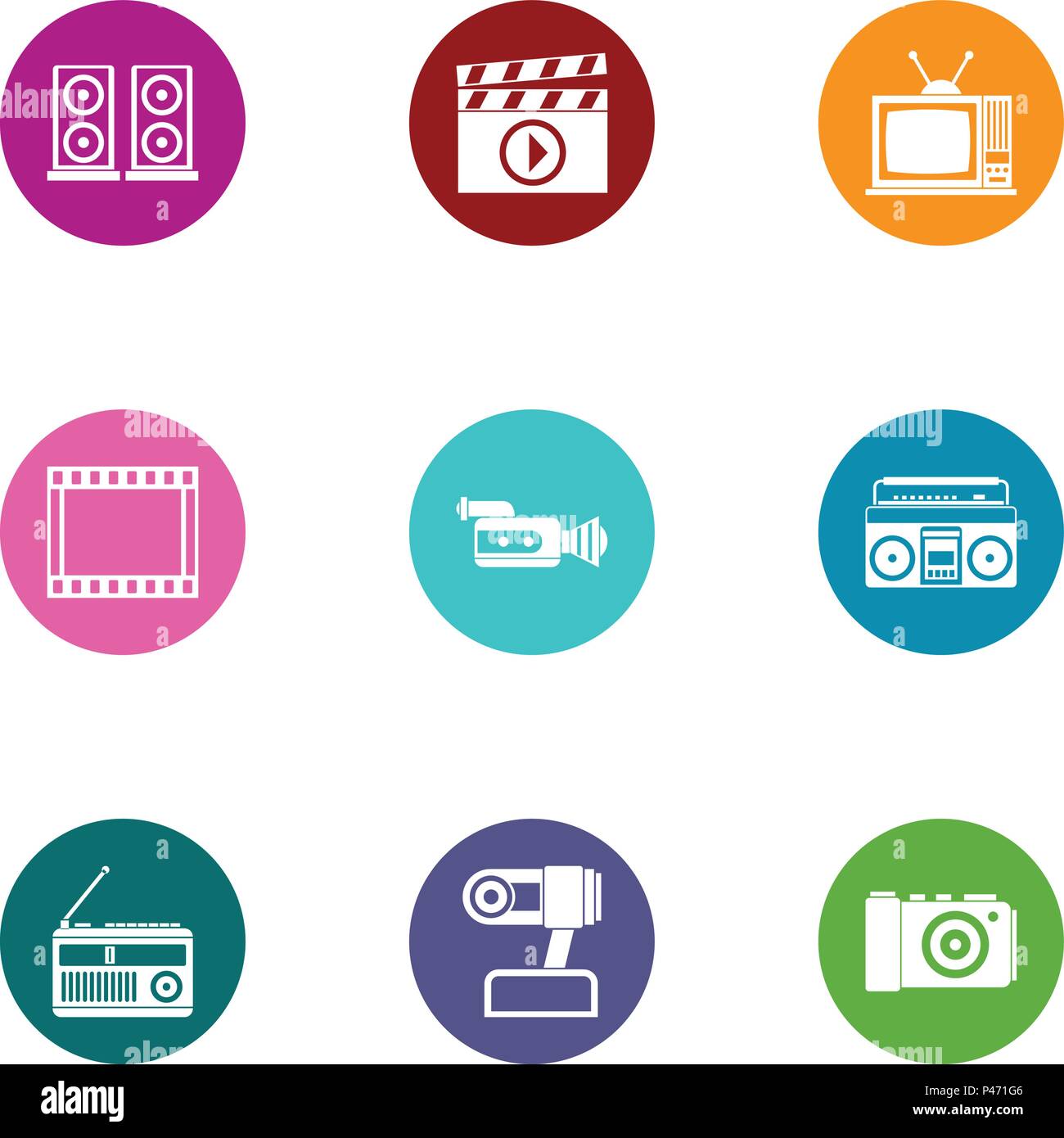 Making noise icons set, flat style Stock Vector Image & Art - Alamy