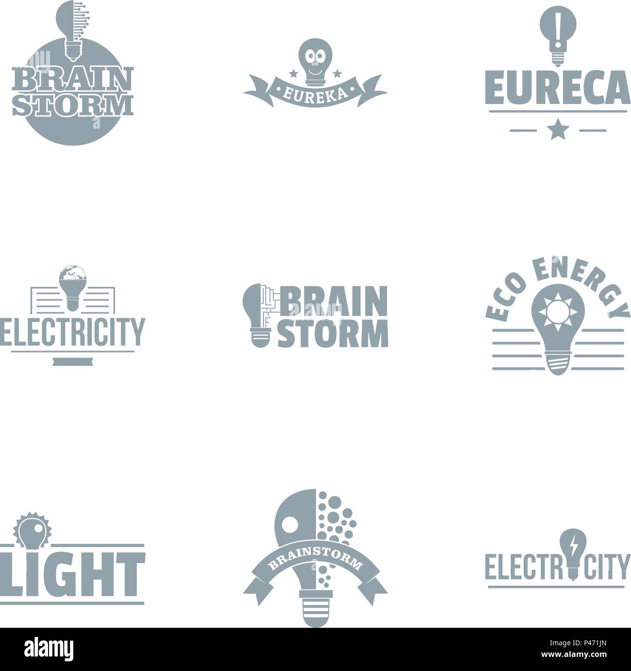 Brilliant thought logo set, simple style Stock Vector Image & Art - Alamy