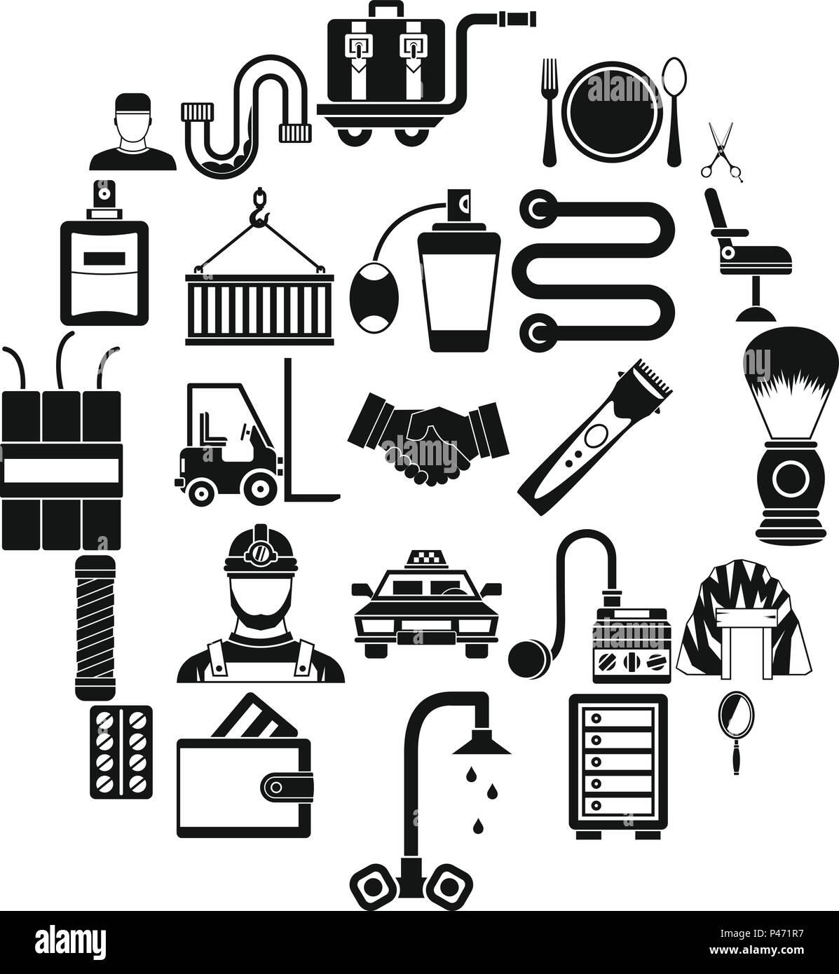 Production icons set, simple style Stock Vector Image & Art - Alamy