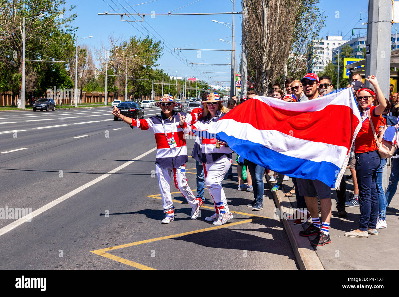 Costa rica fans support their team hi-res stock photography and images ...