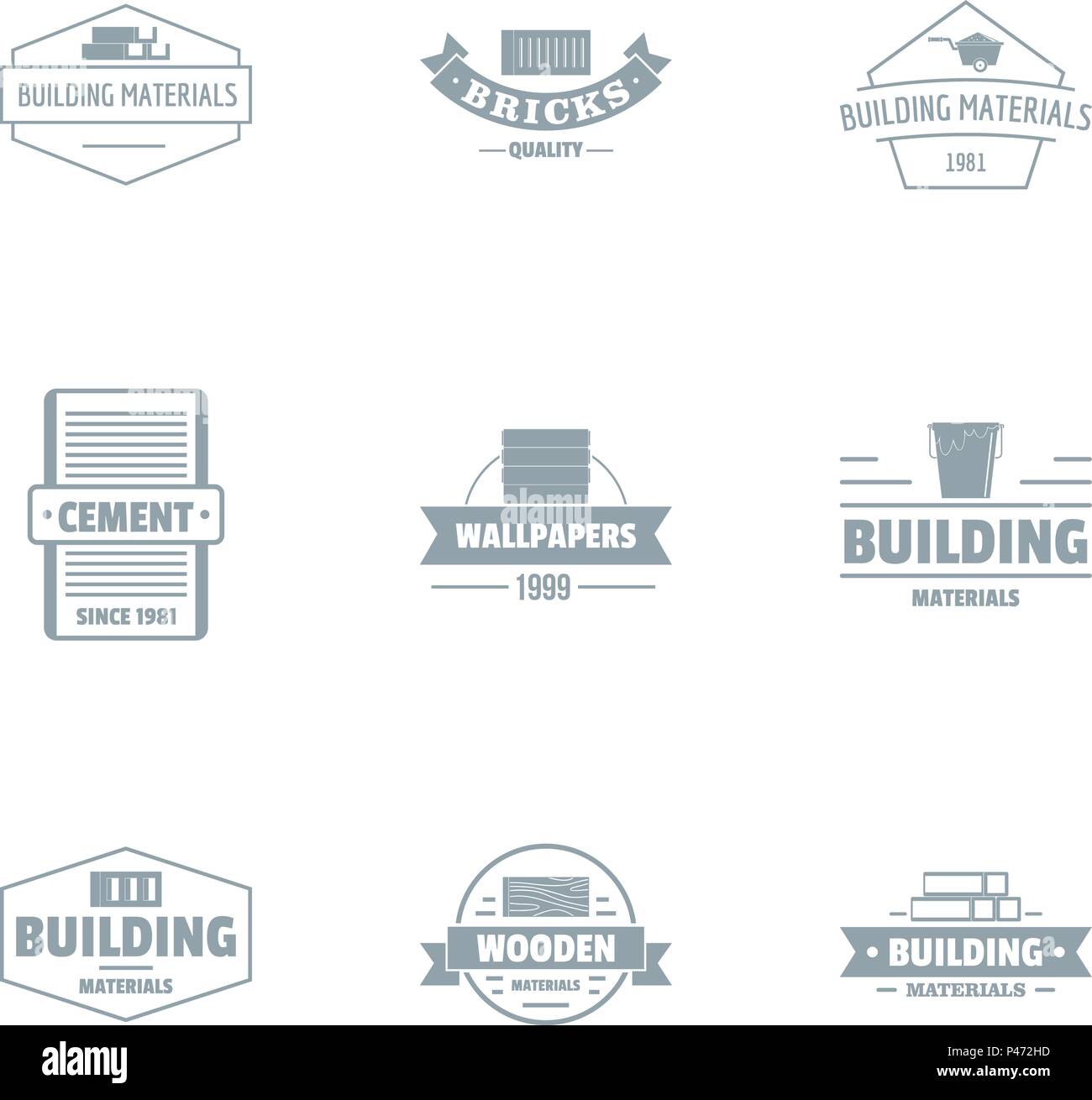 Cement mortar logo set, simple style Stock Vector Image & Art - Alamy