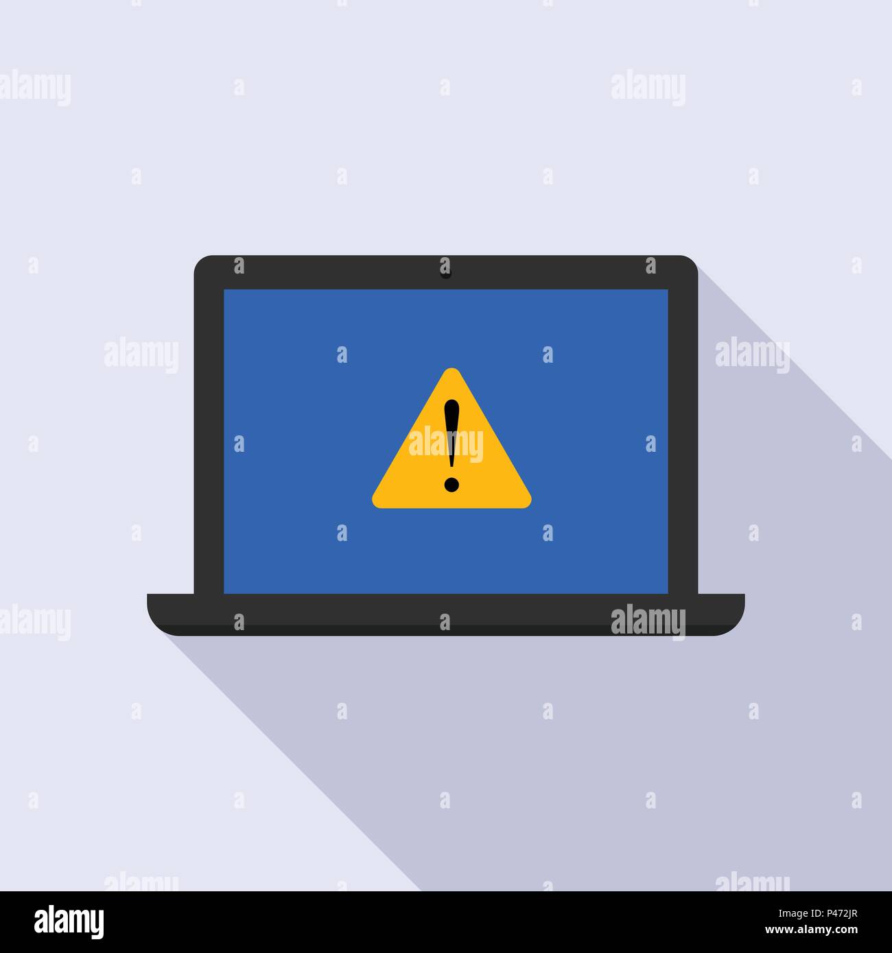 Laptop security alert icon, flat style Stock Vector Image & Art - Alamy
