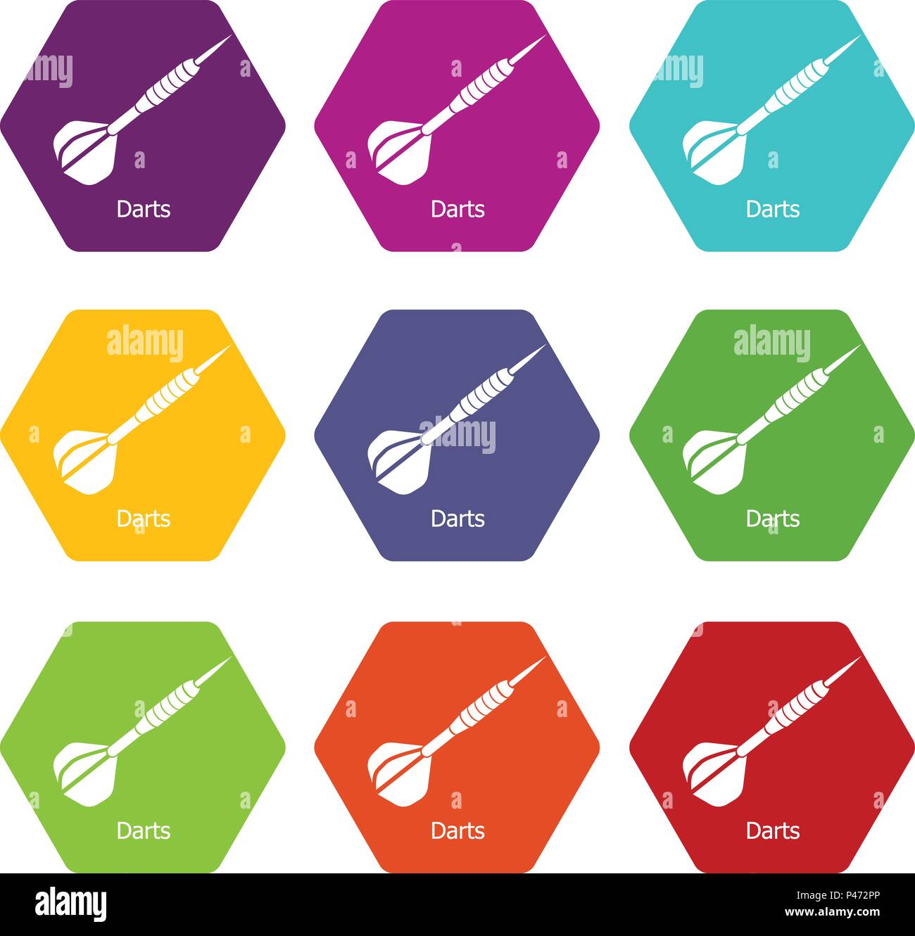 Darts icons set 9 vector Stock Vector Image & Art - Alamy