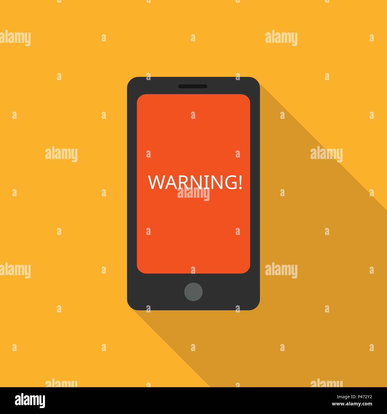 Smartphone warning icon, flat style Stock Vector Image & Art - Alamy
