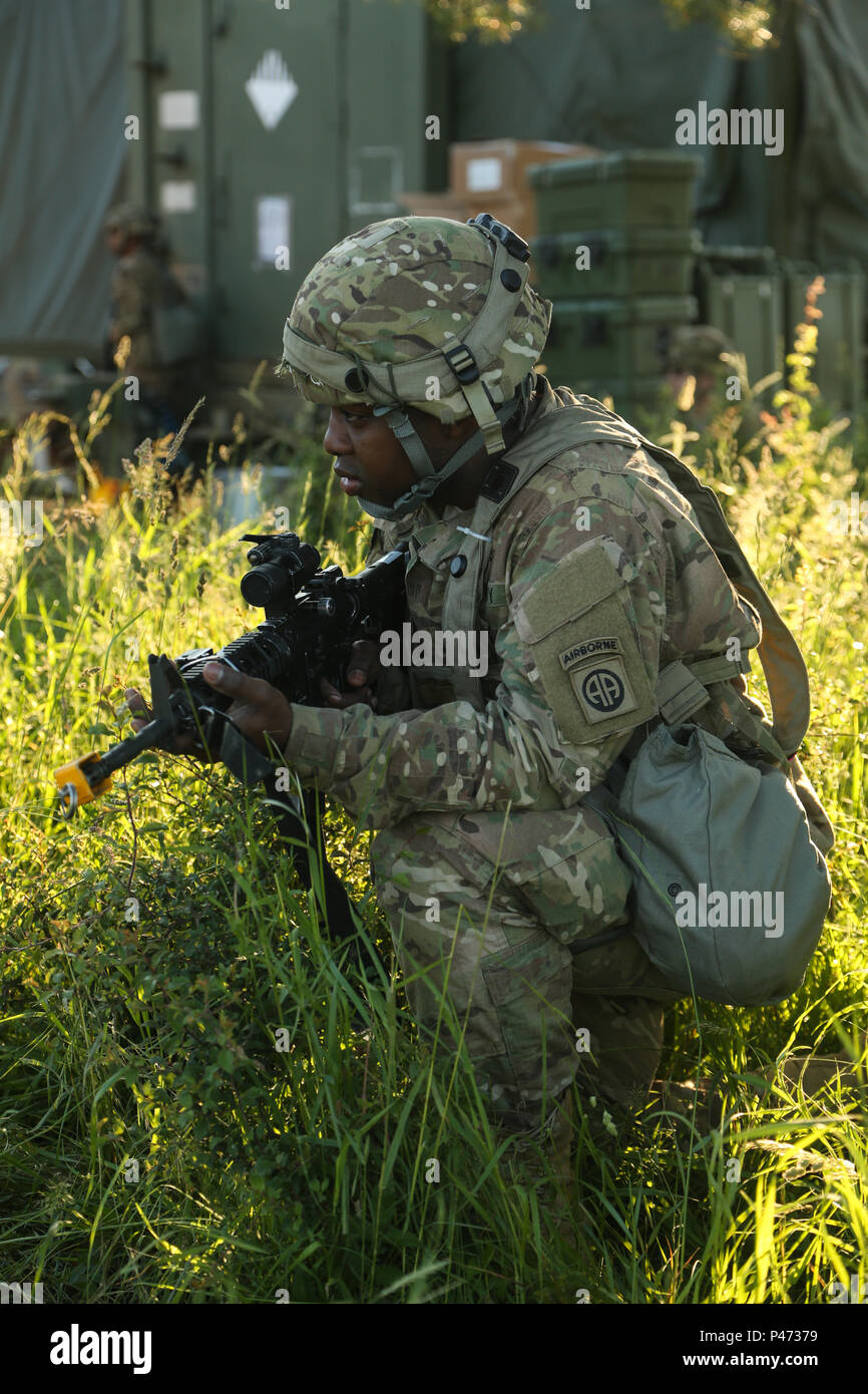 U.S. Army Pfc. Omar Reece of 127th Brigade Engineer Battalion, 1st ...