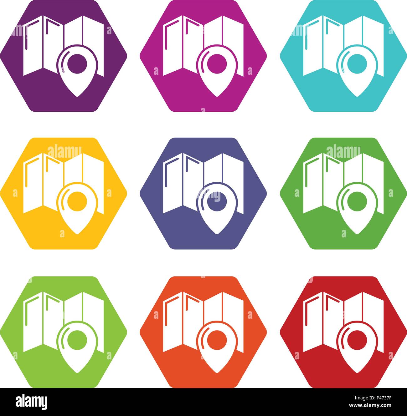 World travel map icons set 9 vector Stock Vector Image & Art - Alamy