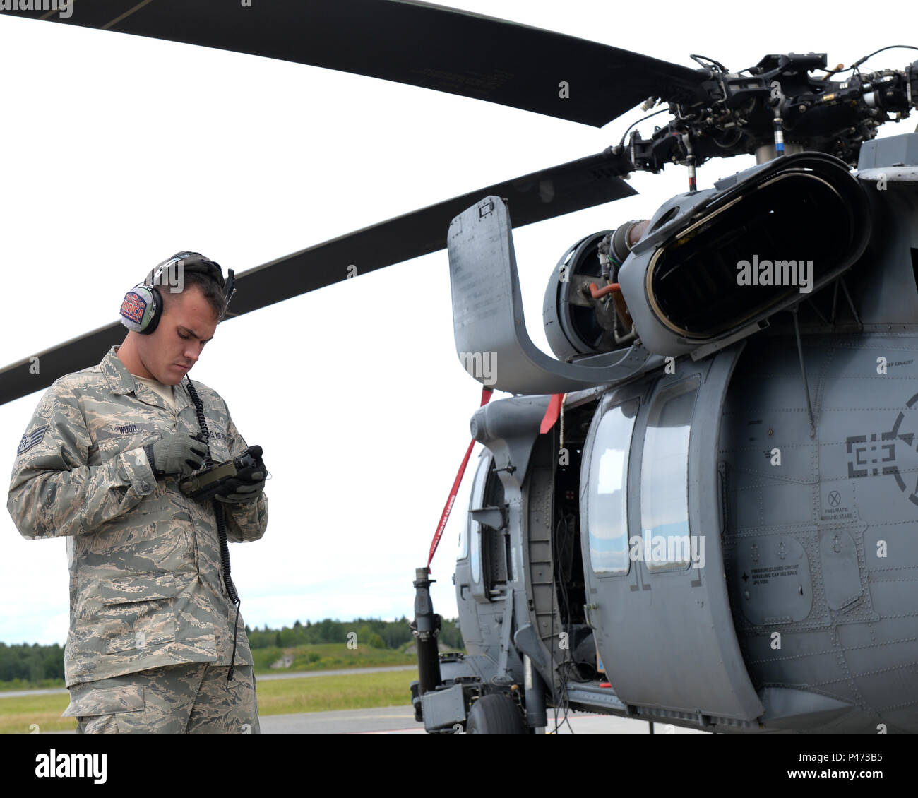Staff Sgt. Barry Wood, 106th Maintenance Group, inspects a backup radio ...