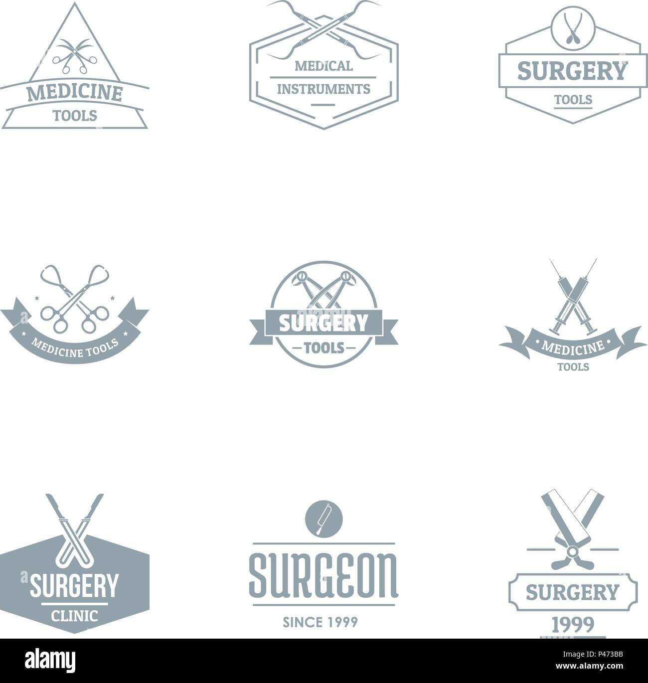 Surgical process logo set, simple style Stock Vector Image & Art - Alamy