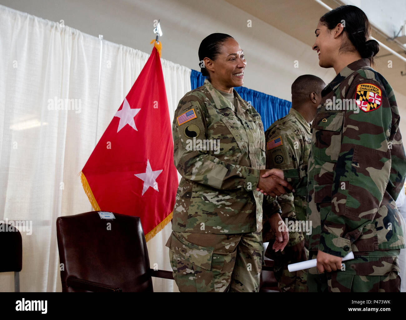 Army Maj. Gen. Linda Singh, left, the adjutant general of the Maryland ...