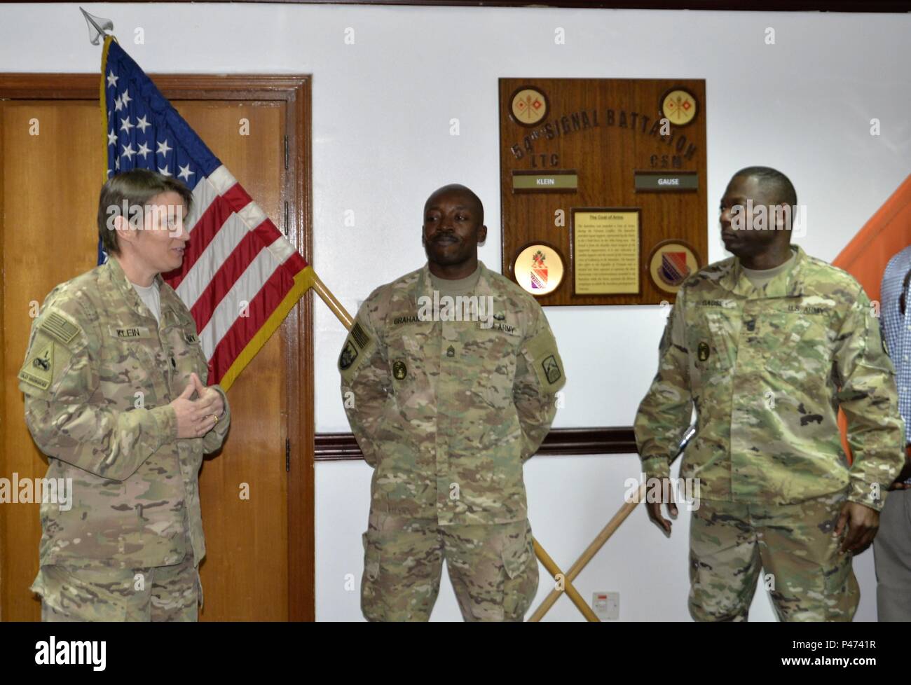 A U.S. Army frocking ceremony is held to promote a First Sergeant ...