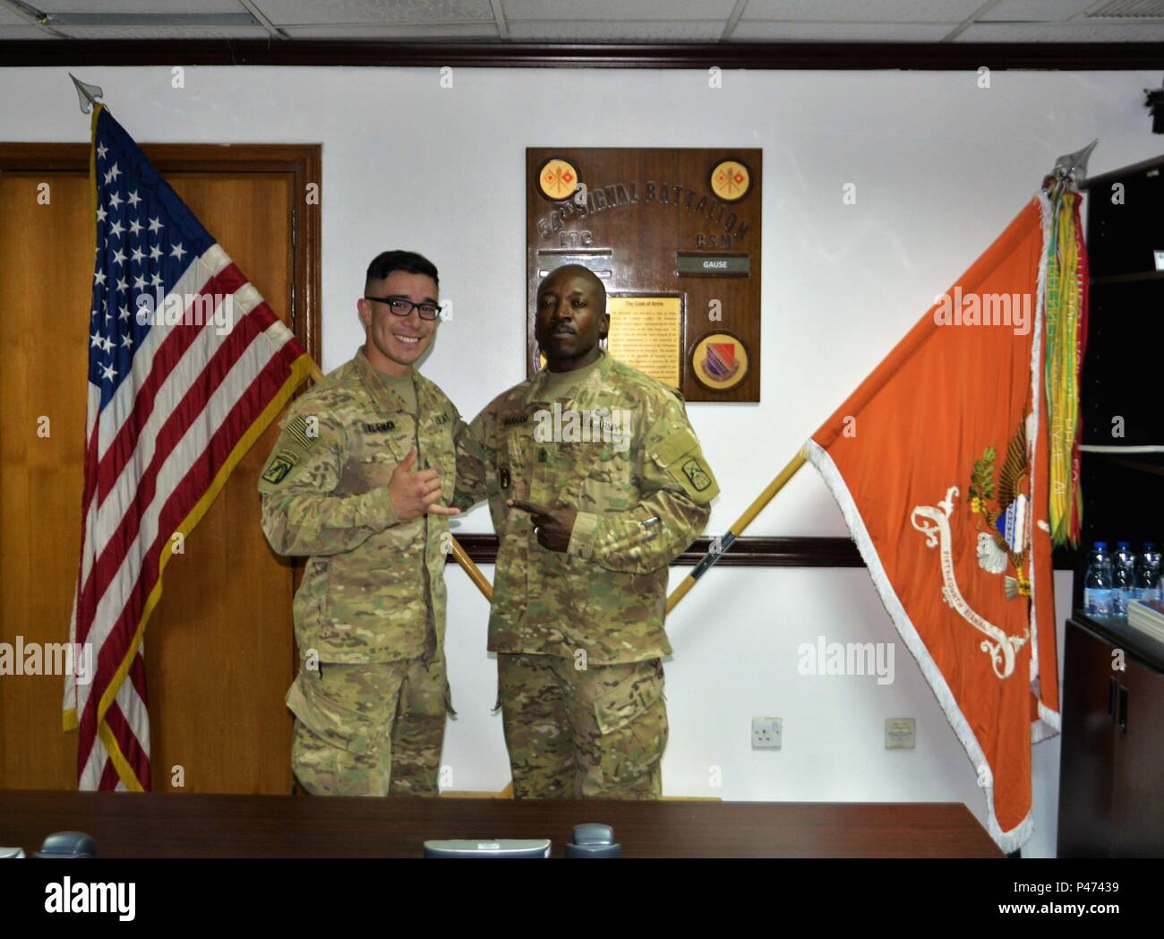 At a formal U.S. Army frocking ceremony in Camp Arifjan, Kuwait, a ...